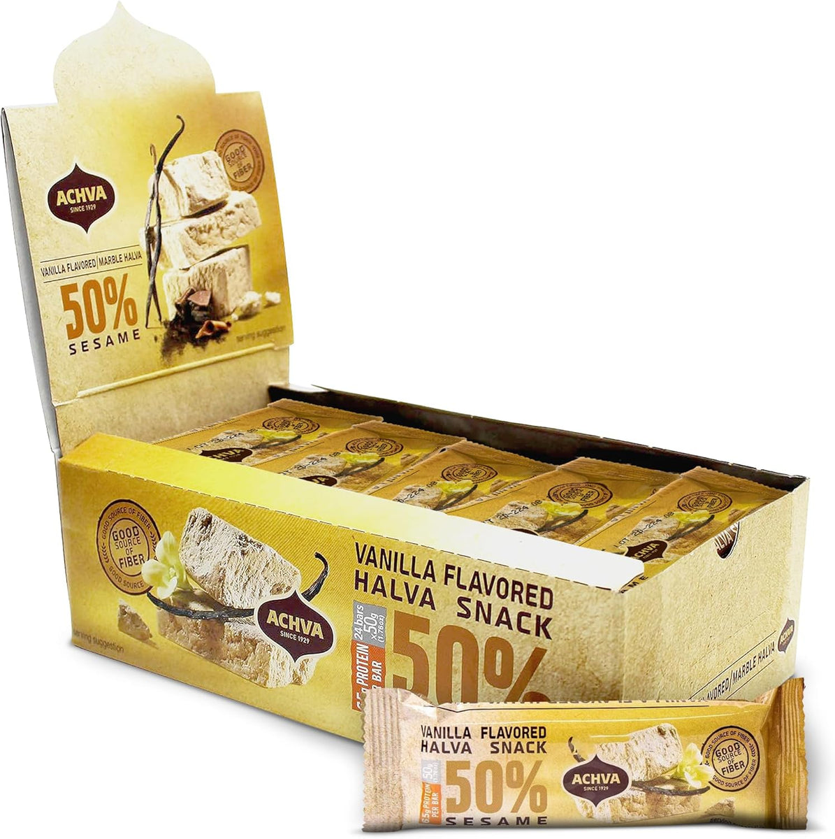 Achava Vanilla Halva Bar 100g – Big Ben Specialty Foods Australia